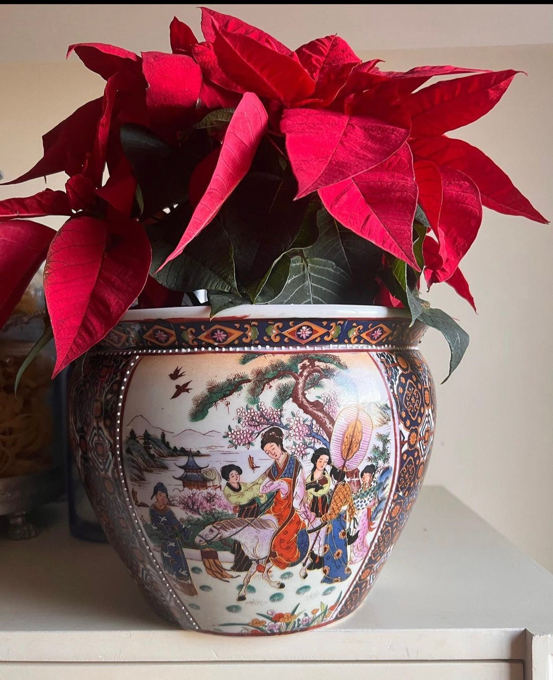 Vintage Large Chinese Satsuna Geisha Fish Bowl - Etsy