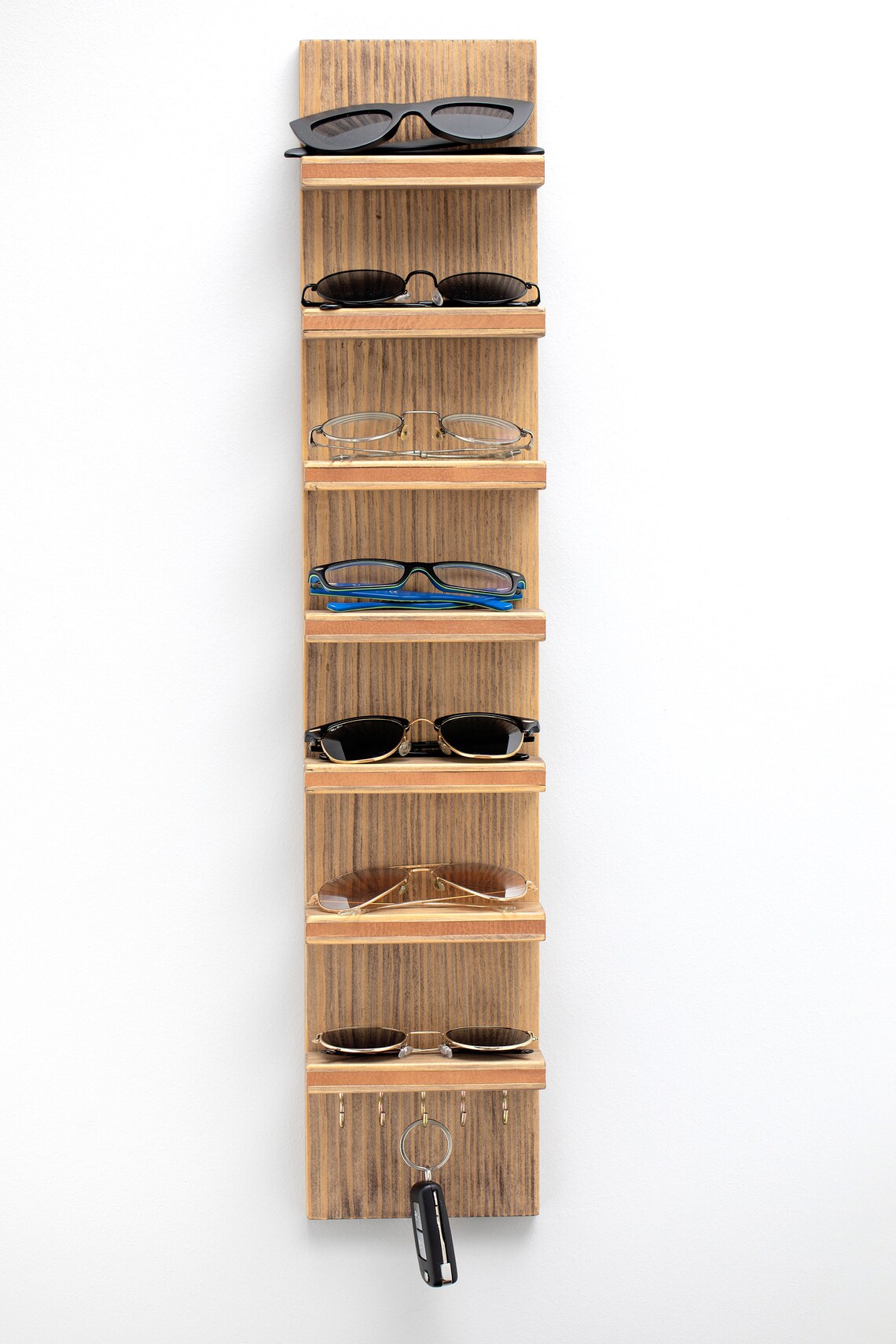 Sunglasses Display Organizer Shelf With Hooks Entryway - Etsy