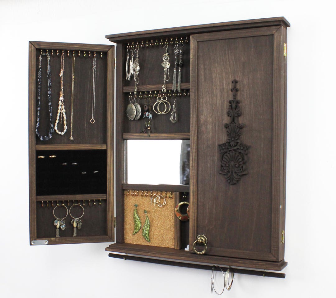 Customizable Jewelry Cabinet / Wall Hanging Jewelry Organizer ...