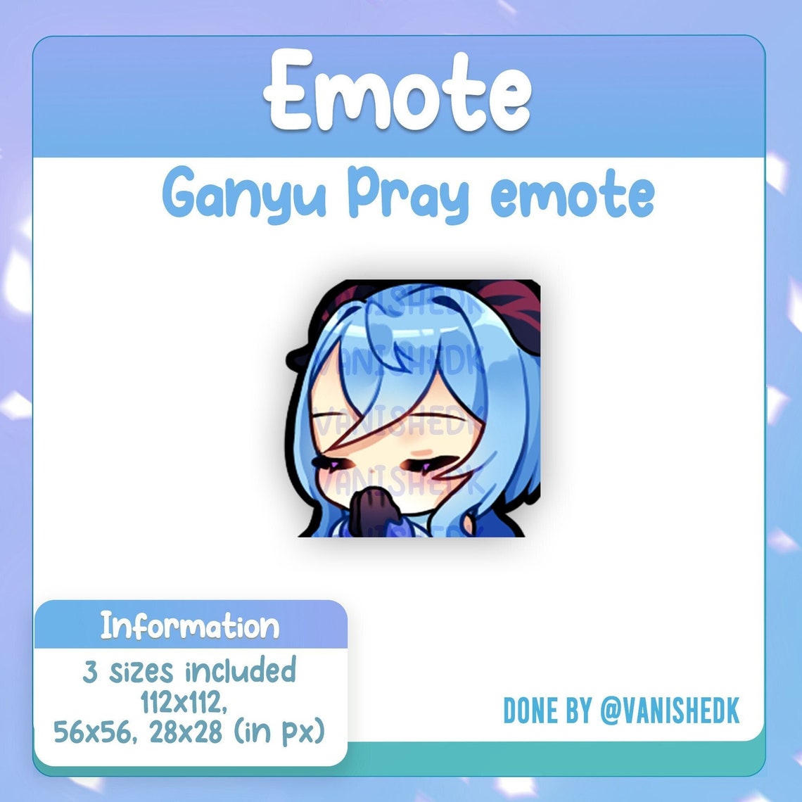 Ganyu Genshin Impact Pray Emote Twitch Discord Youtube - Etsy Singapore