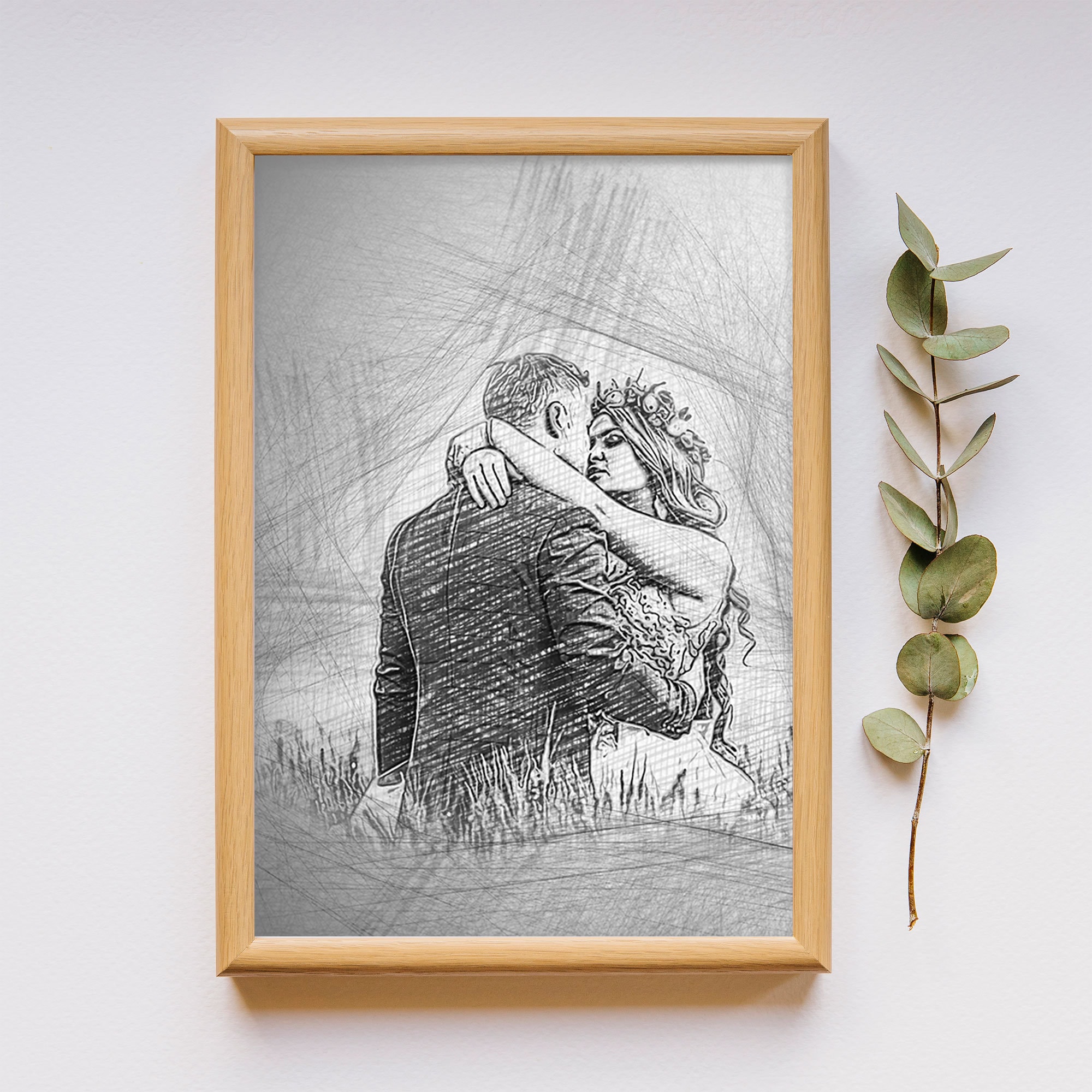 Personalised Couple Poster Drawing for Couples Gift for Engaged ...