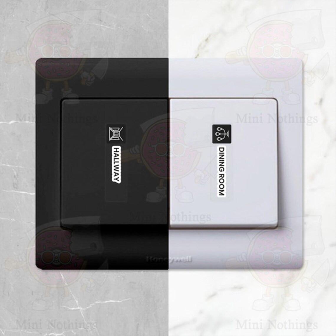 163 Pcs Light Plate Switch Power Plug PVC Sticker Labels for White ...