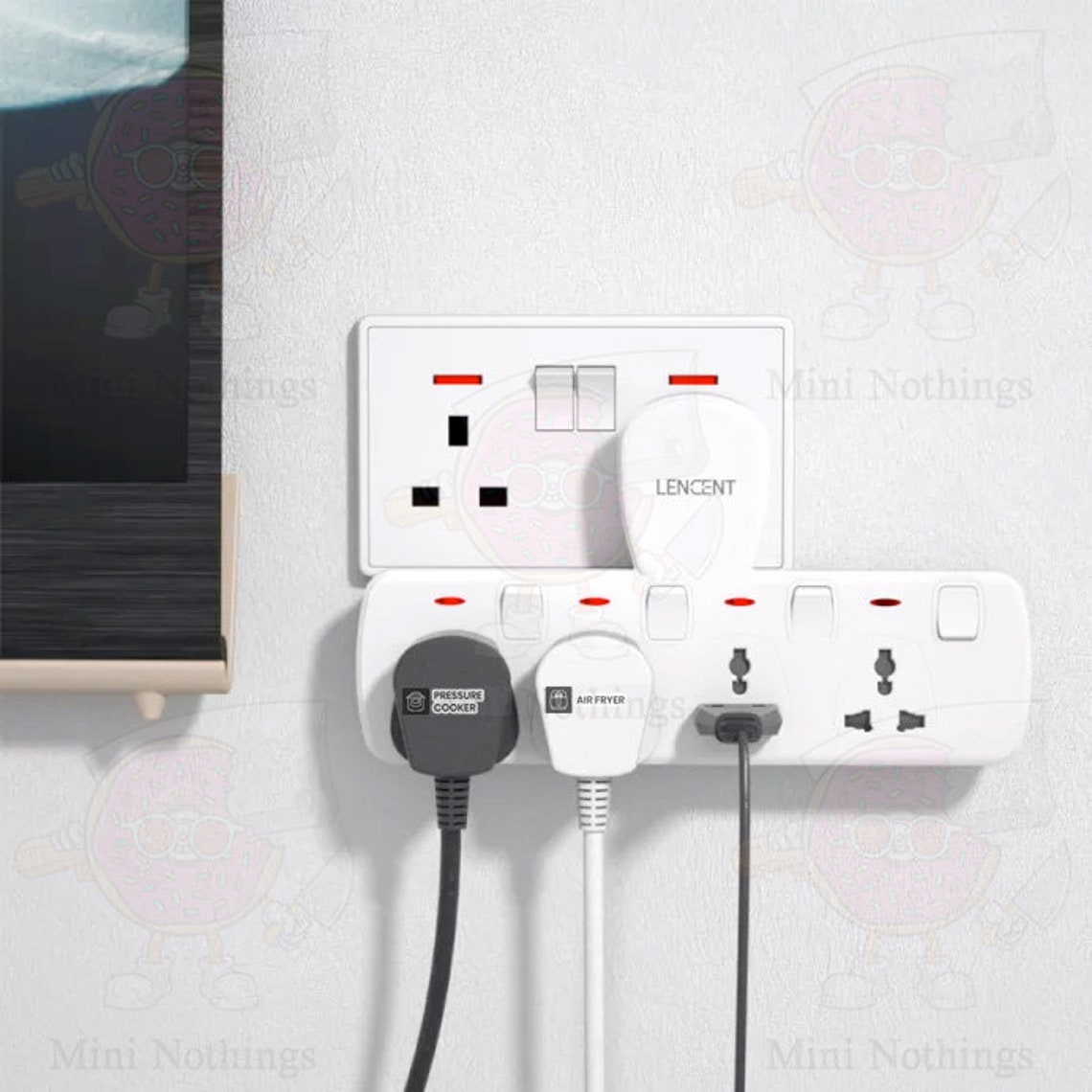163 Pcs Light Plate Switch Power Plug PVC Sticker Labels for White ...