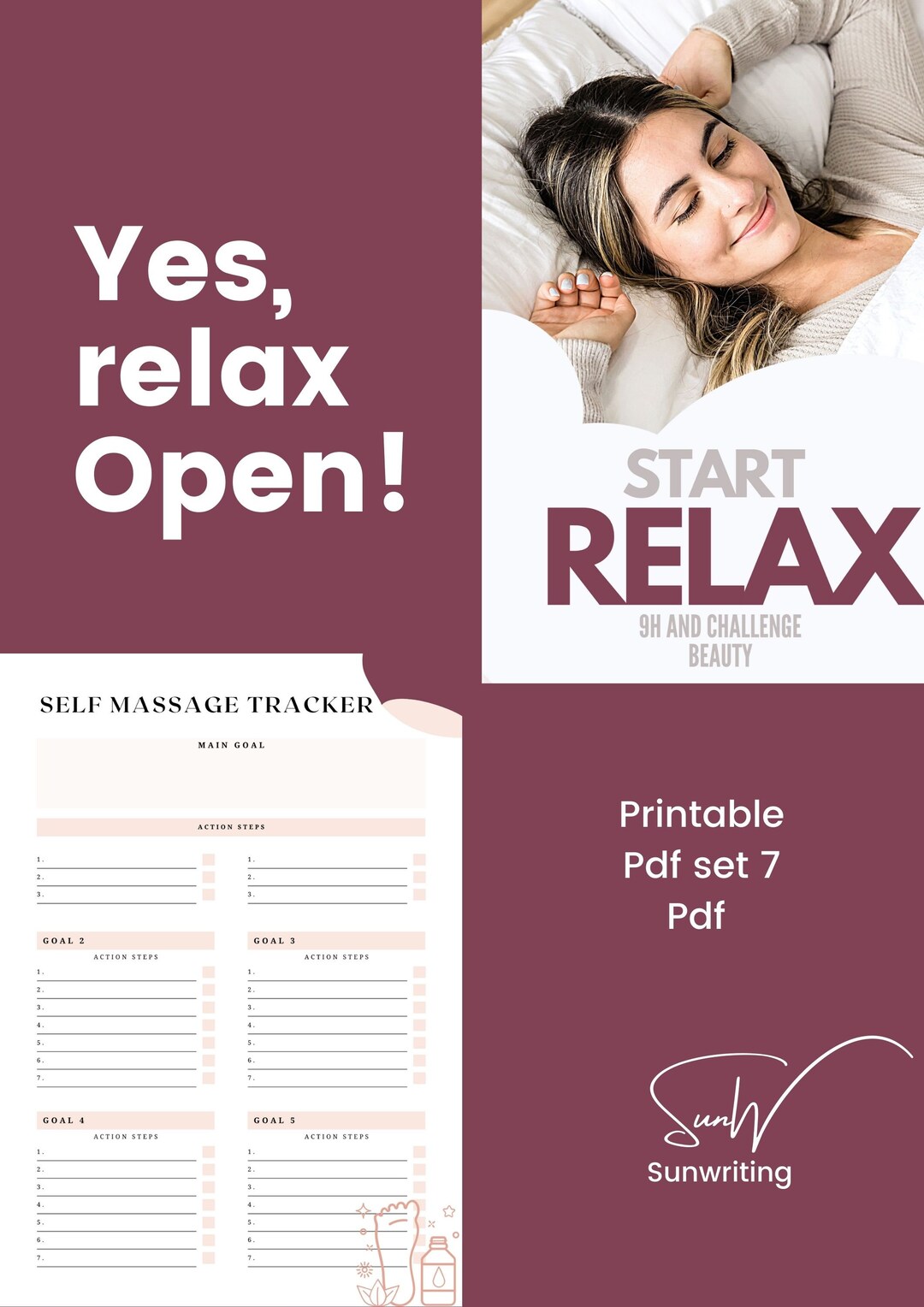 Self-care Printable Set RELAX, Mindfulness, Mind or Gratitude Gift for ...