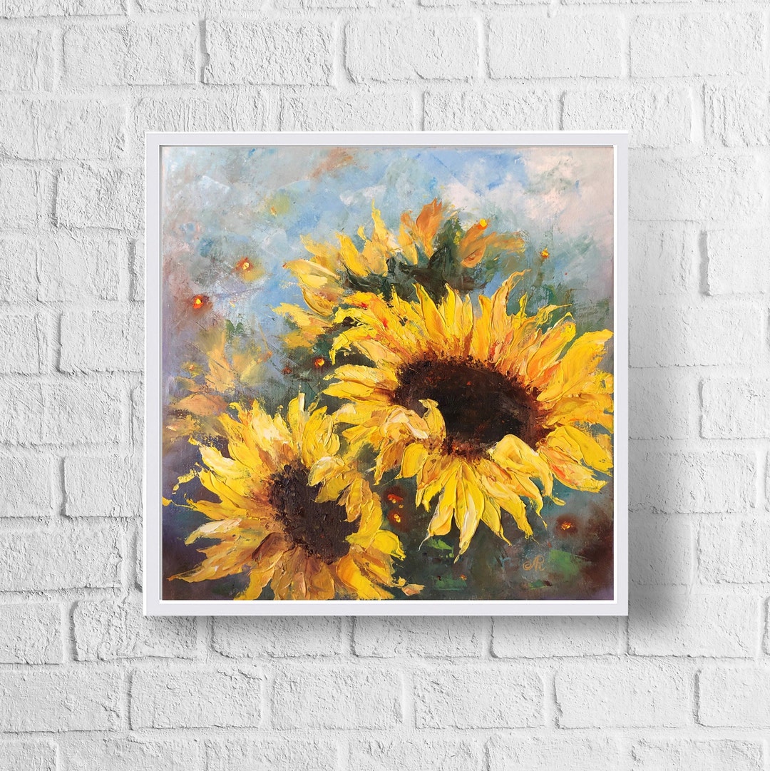 Sunflower Oil Painting Original Floral Painting Sunflowers Wall Art ...
