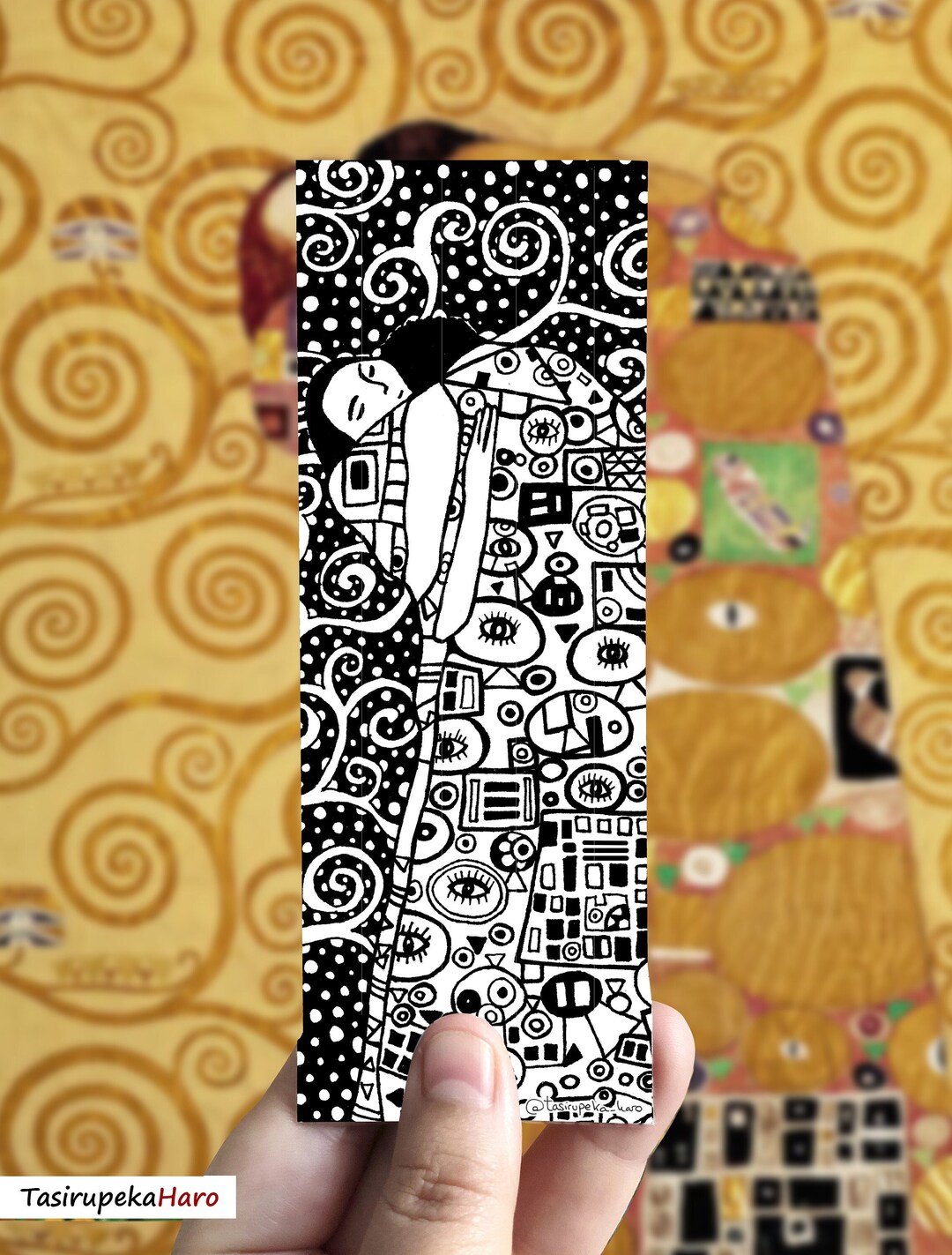 Gustav Klimt Bookmark Tree of Life, Book Decor, Hug Couple Illustration ...