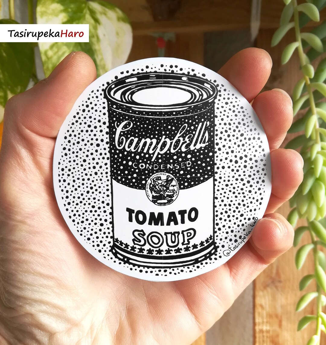 Andy Warhol Sticker, Campbell's Tomato Soup, Pop Art Sticker, Laptop ...