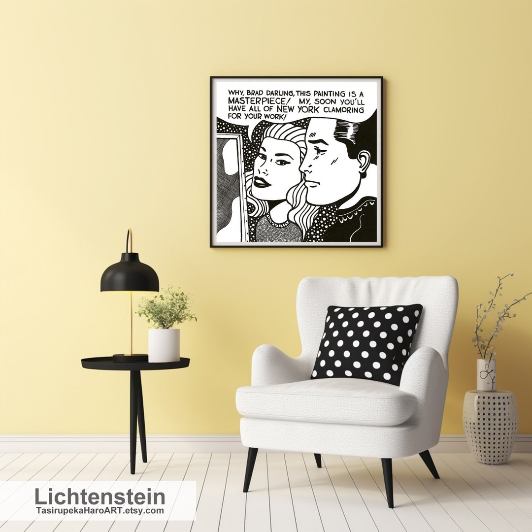 Roy Lichtenstein Masterpiece Print, Pop Wall Art Famous Painting, Comic ...