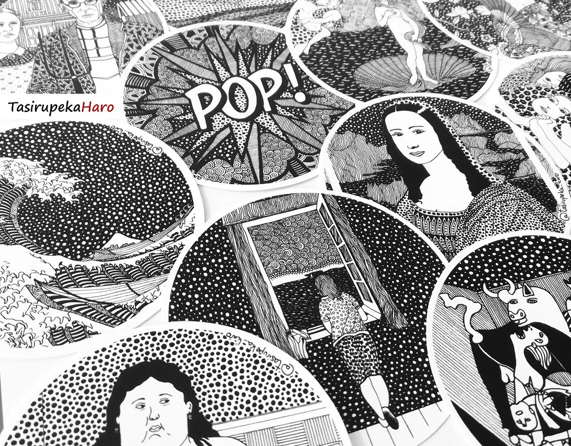 American Gothic Sticker Grandparents Couple Decal Farmer and | Etsy