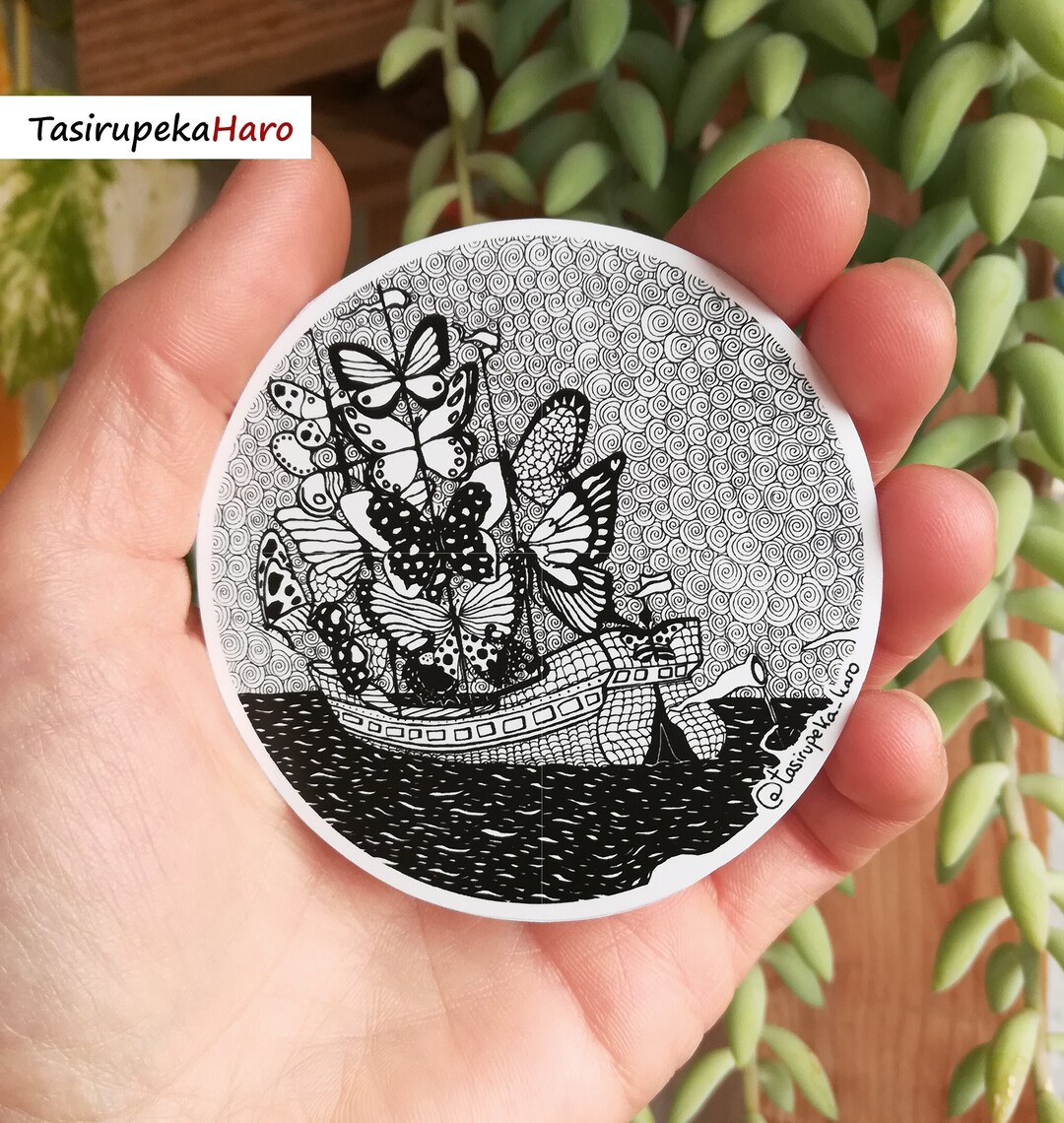 Vladimir Kush Sticker, the Winged Ship, Inspirational Black and White ...