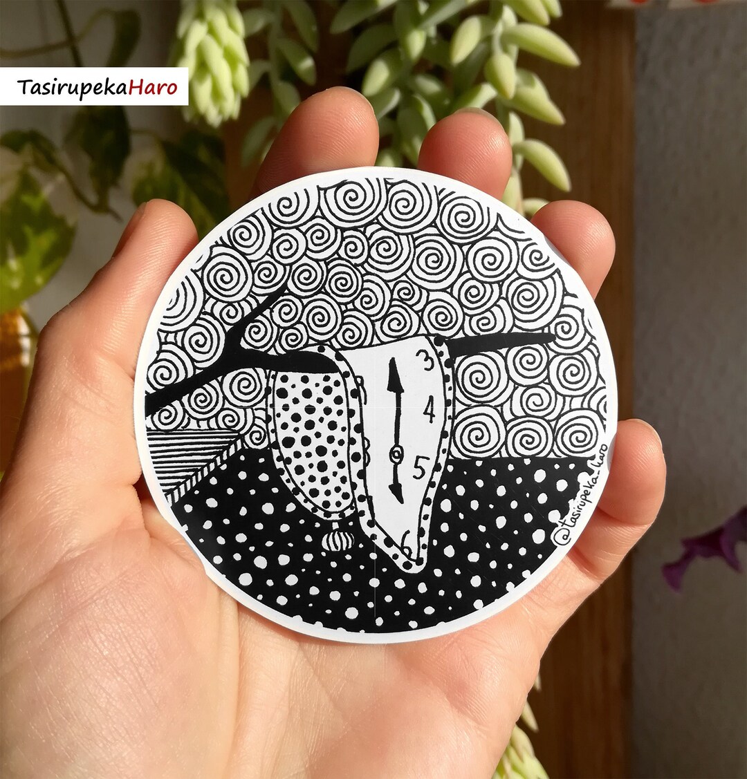 Salvador Dali Sticker Clock, Surreal Famous Painting Inspiration, Black ...