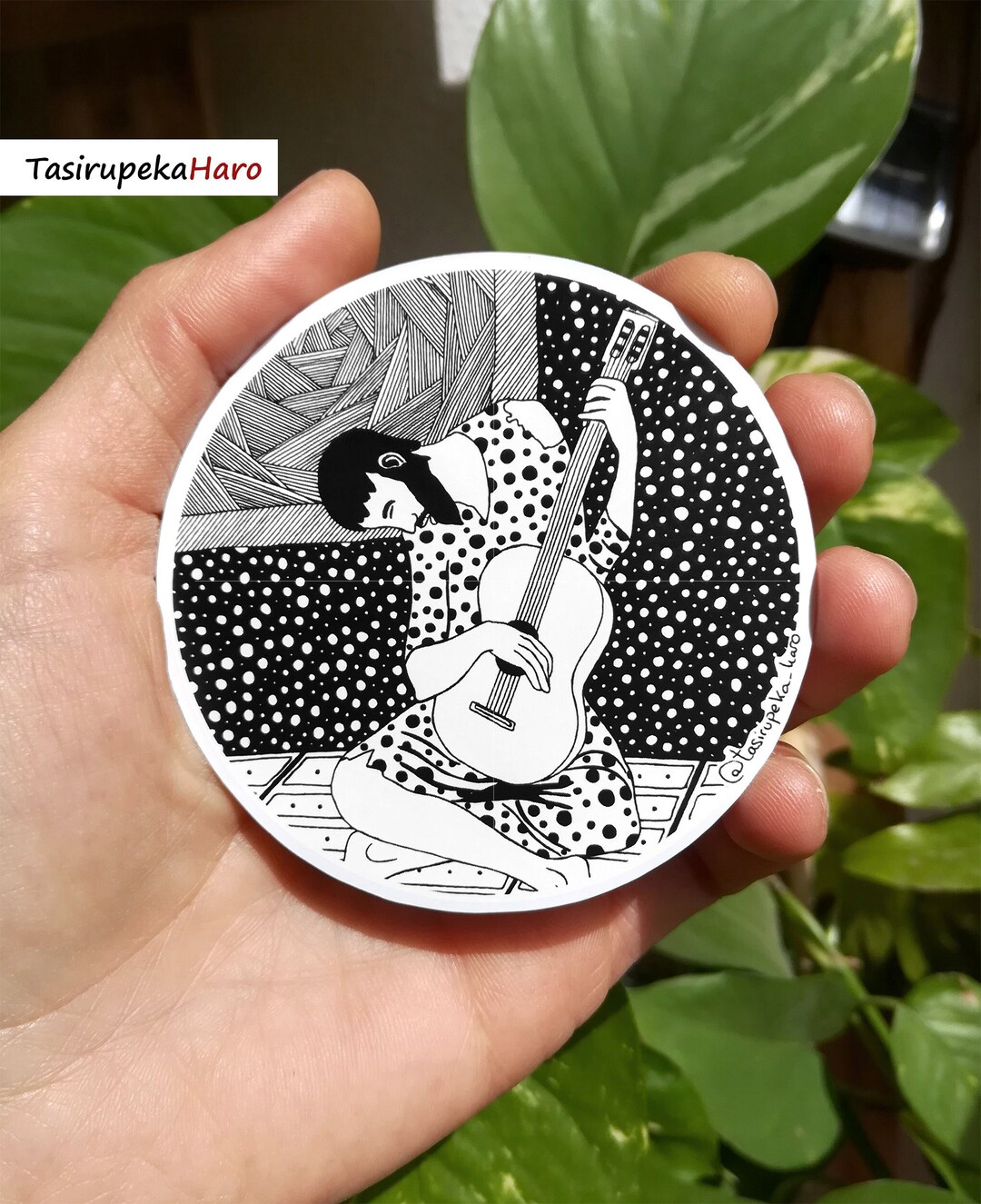 Picasso Guitarist Sticker, Man Portrait Guitar Famous Painting, Vinyl ...