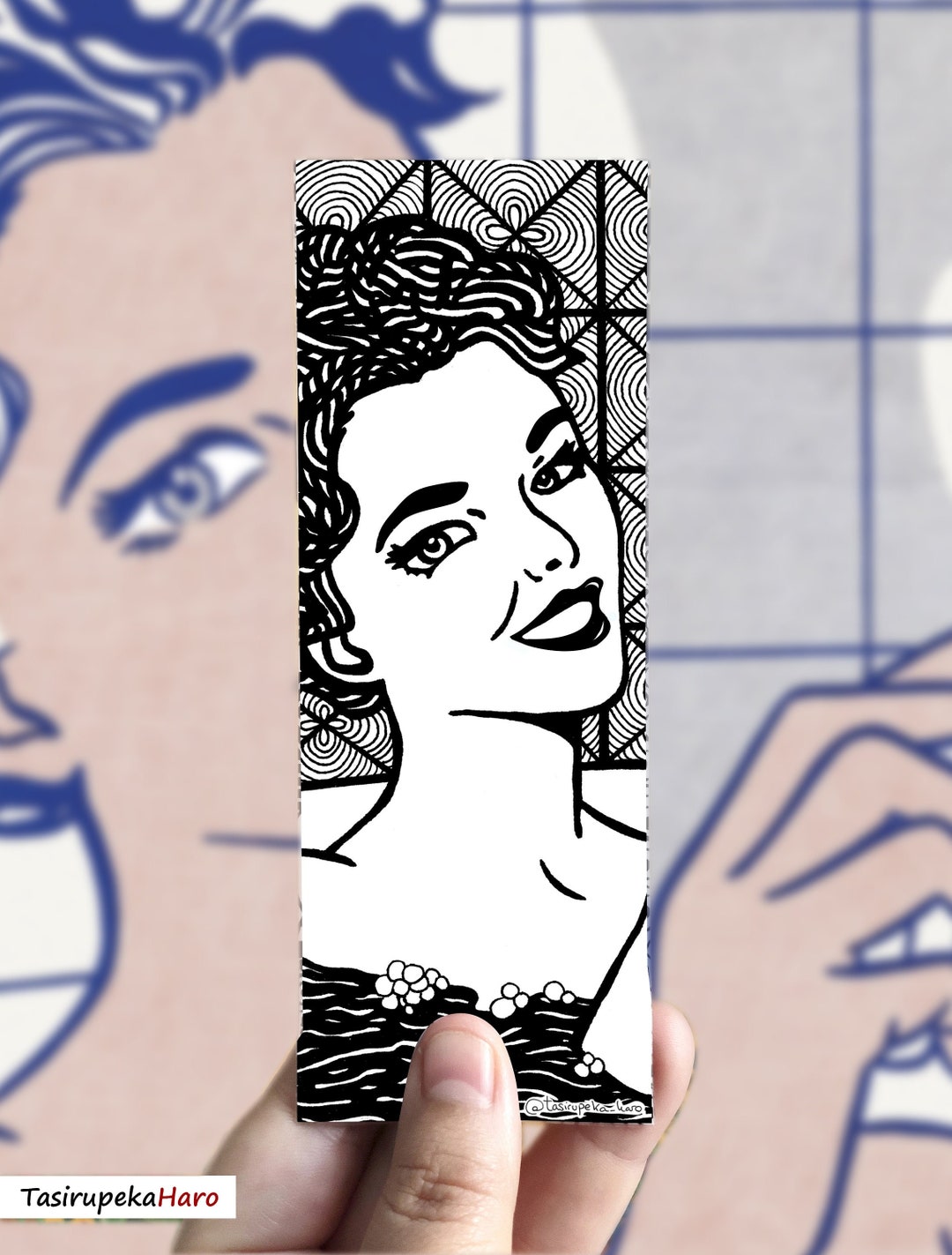 Roy Lichtenstein Bookmark, Woman in Bath, Pop Art Decor, Readers Gift ...