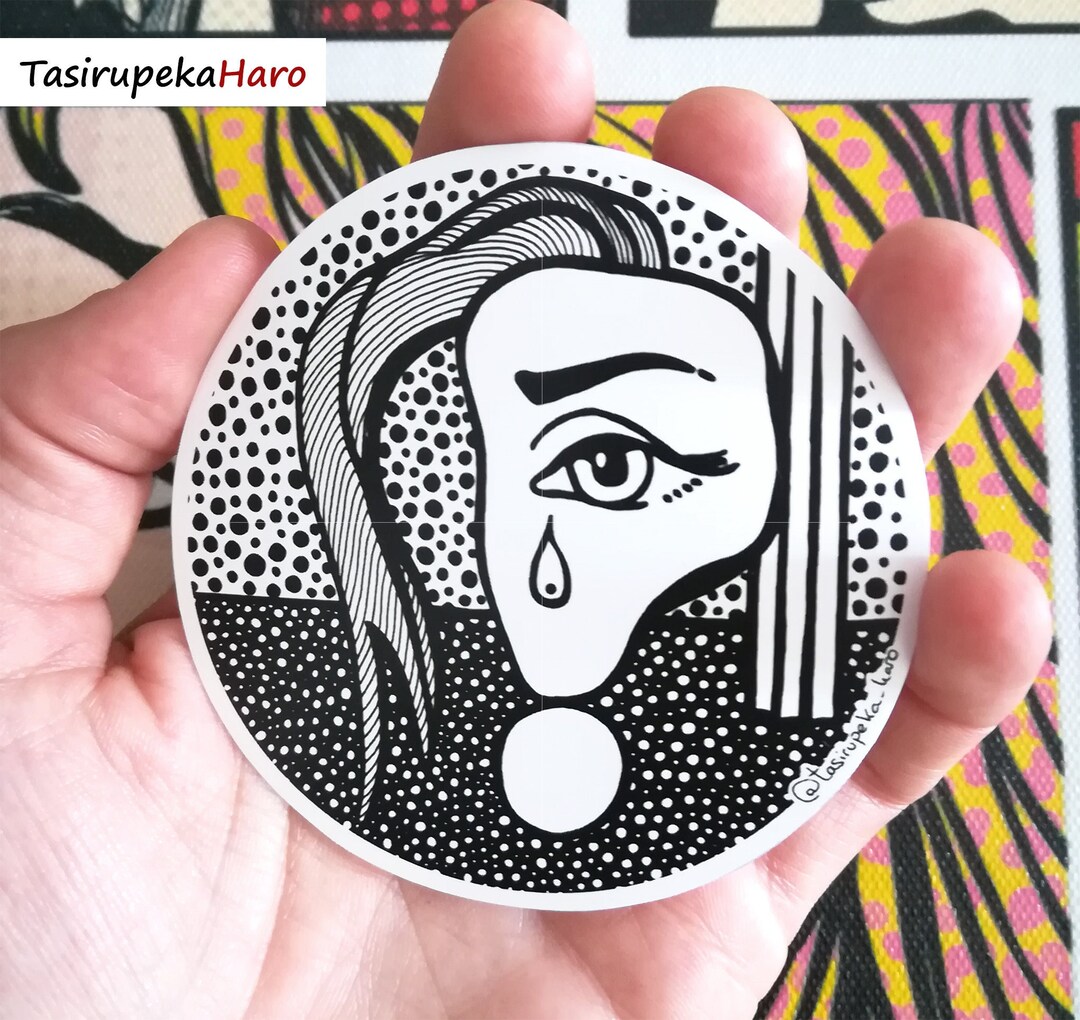 Girl With Tear Decal, Roy Lichtenstein, Pop Art Sticker, Crying Woman ...