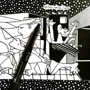 Pablo Picasso Sticker, Guernica Decal, Fire Screaming Man, Famous War ...