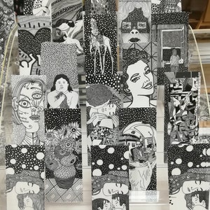 American Gothic Bookmark, Grandparents Couple Art, Farmer and Wife ...