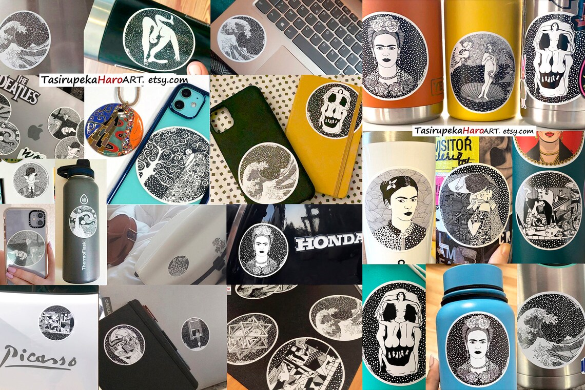 American Gothic Sticker Grandparents Couple Decal Farmer and | Etsy