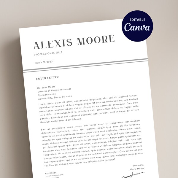 Job Application Cover Letter Template - Etsy