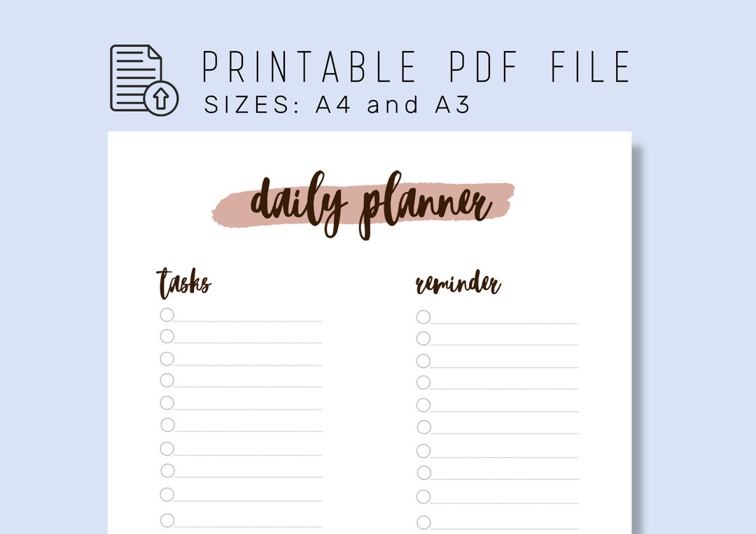 Beautiful Daily Planner Printable Planner Self Care Journal - Etsy