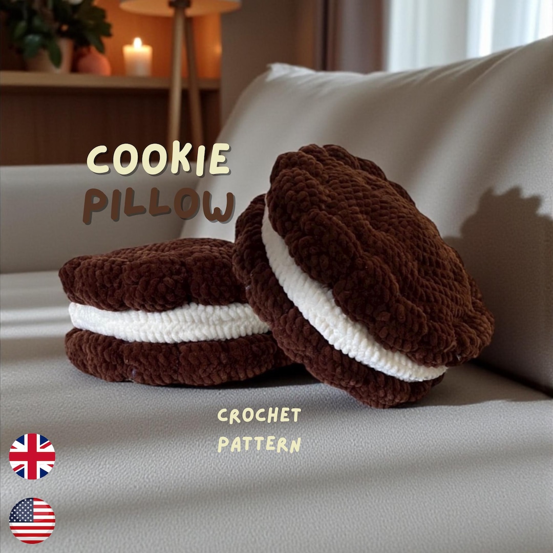 Crochet Pattern Cookie Pillow • Plush Oreo Style Cushion • Beginner ...