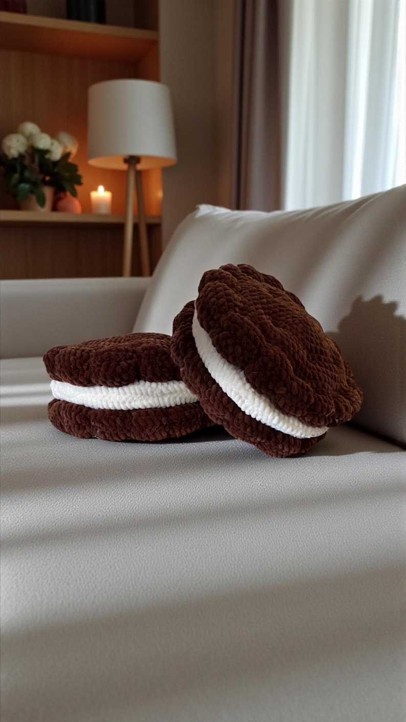 Crochet Pattern Cookie Pillow • Plush Oreo Style Cushion • Beginner ...