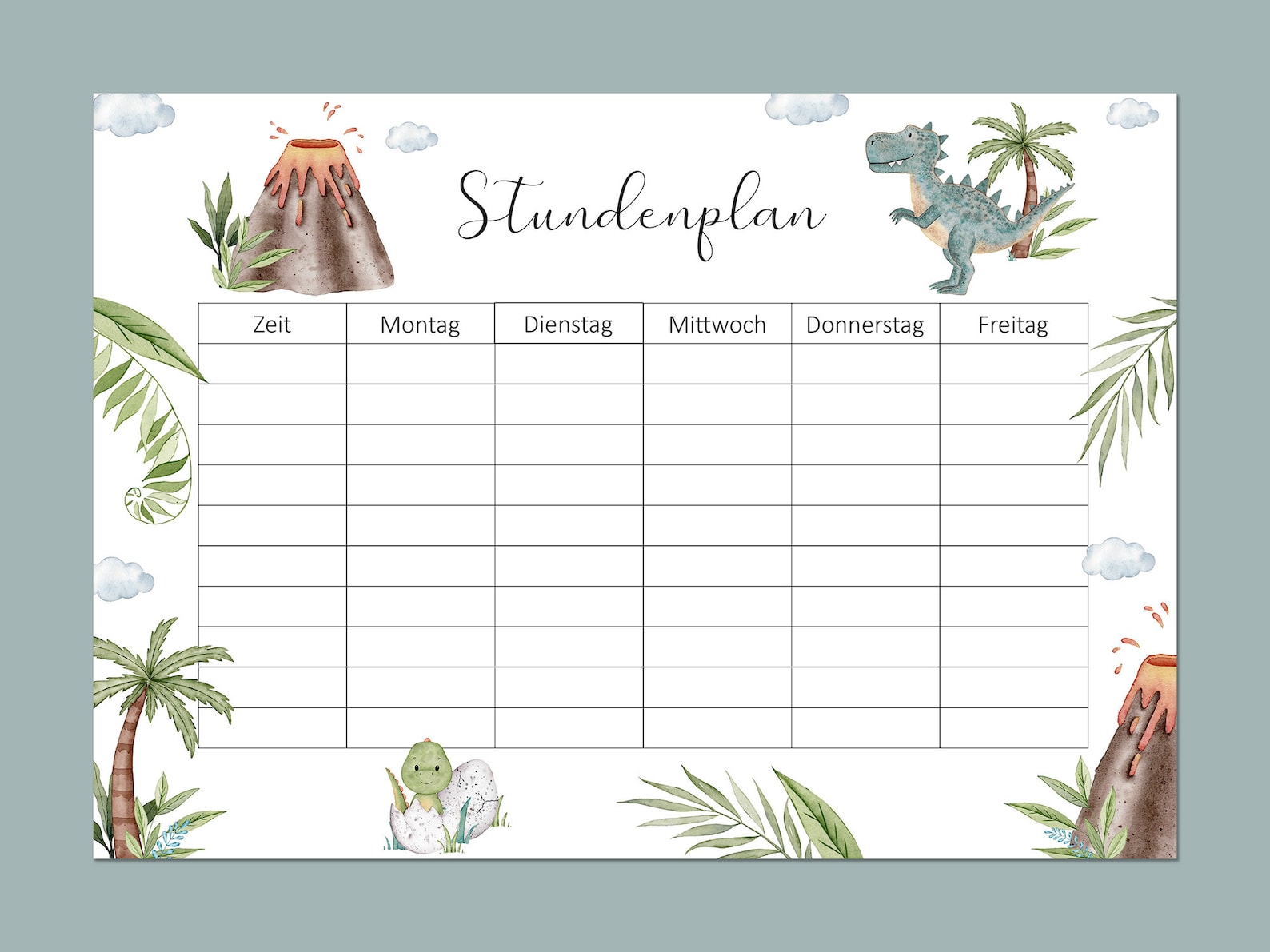 Stundenplan Dino Welt A4 Einschulung Erster Schultag - Etsy.de