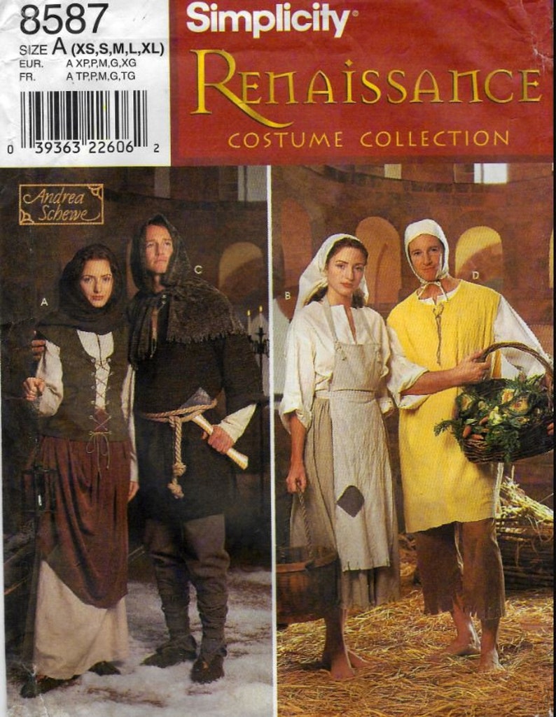 23 Pieces - Renaissance Peasant Costumes - Simplicity 8587 Size XS to ...