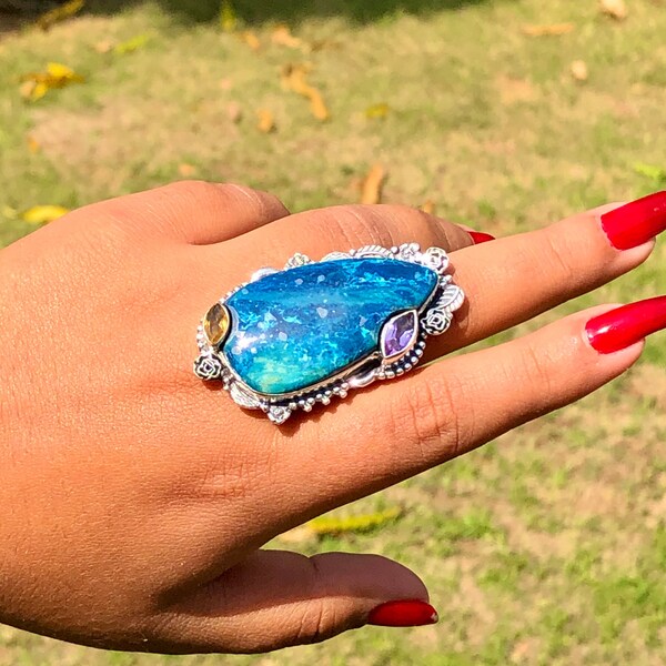 Chrysocolla Ring - Etsy