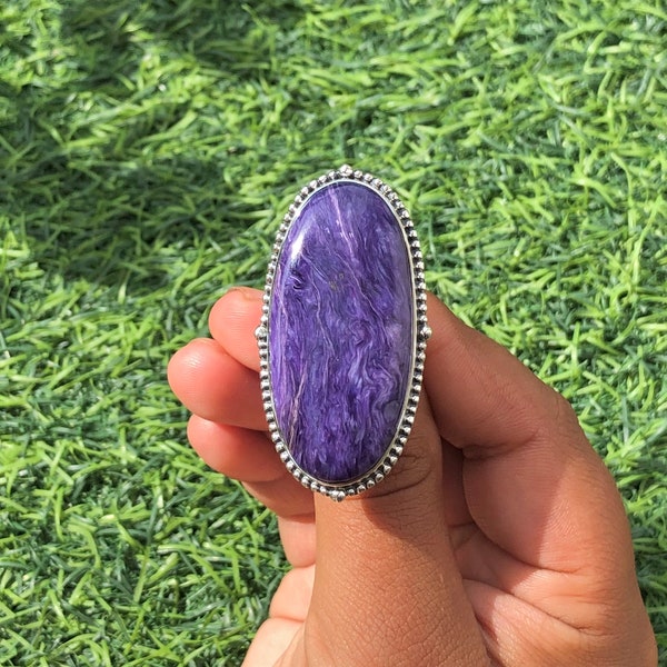 Charoite Ring - Etsy