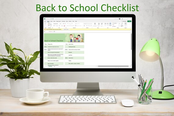 Back to School Checklist Excel Sheet - Etsy