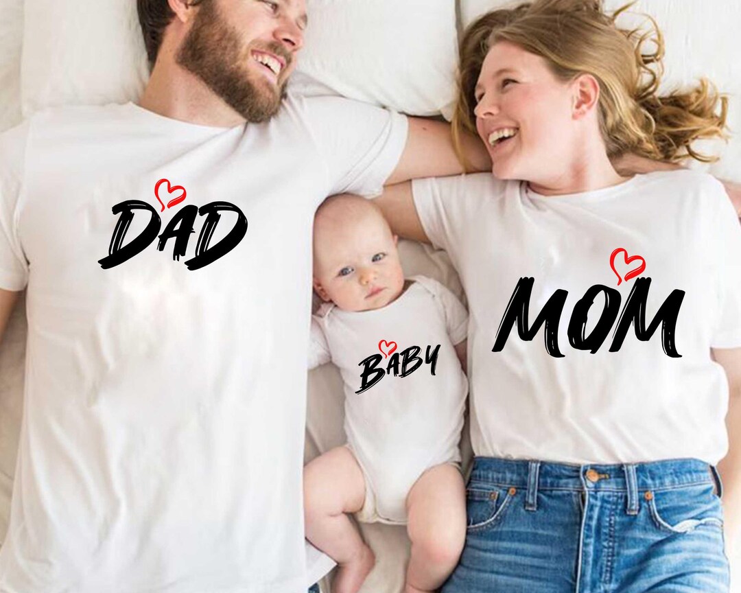 Printable Mom Dad Baby Matching Digital T-shirt Design – Family Outfit ...
