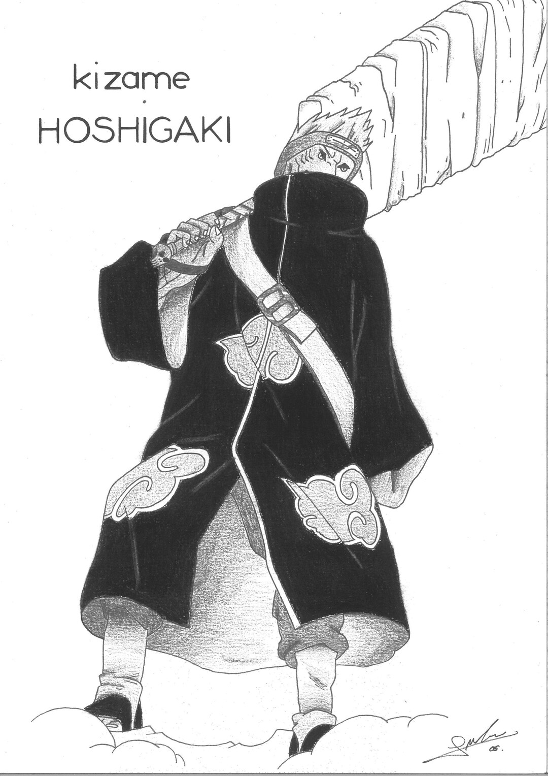 AKATSUKI Volcanic Stone Drawing A4 Format - Etsy
