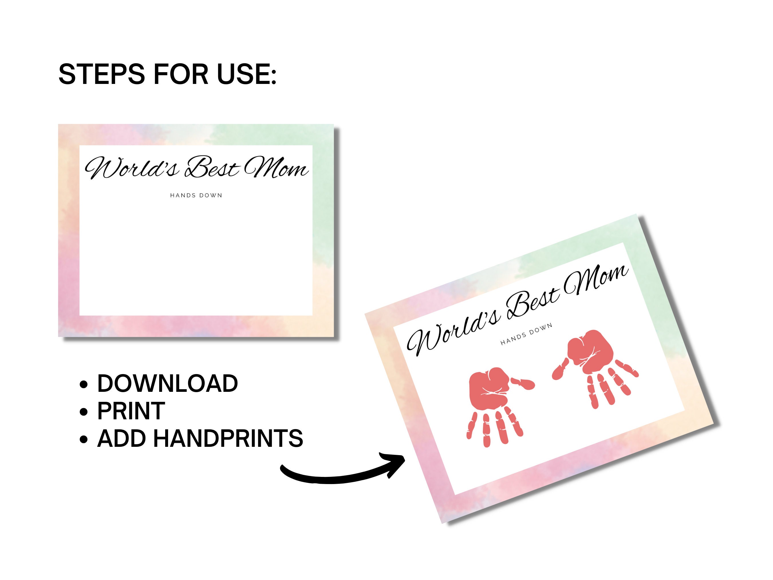 Mother's Day Handprint Best Mom Hands Down Art and Craft for Kids ...