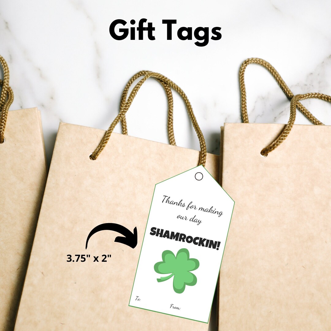 St Patrick's Day Teacher Appreciation Gift Tag, Treat Bag Tag ...