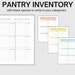 Pantry Inventory List, Tracker, Log, Food Supply, Kitchen and Home ...