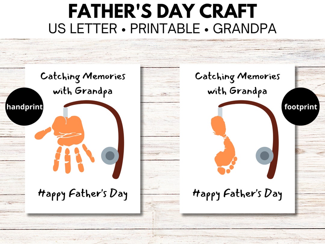 Gift for Grandpa, Father, Handprint and Footprint Craft for Baby ...