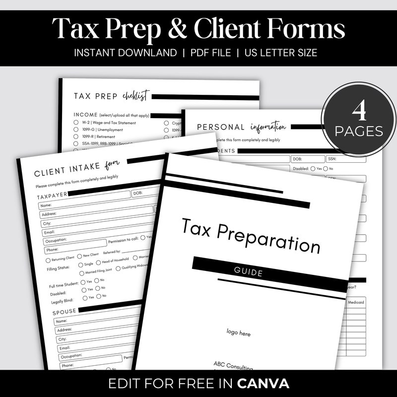 Tax Template New Clients - Etsy UK