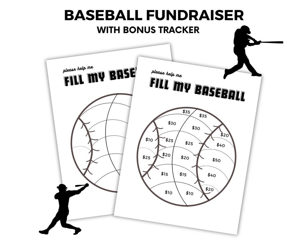 Baseball Fundraiser, Fill My Baseball With Fundraiser Tracker for ...