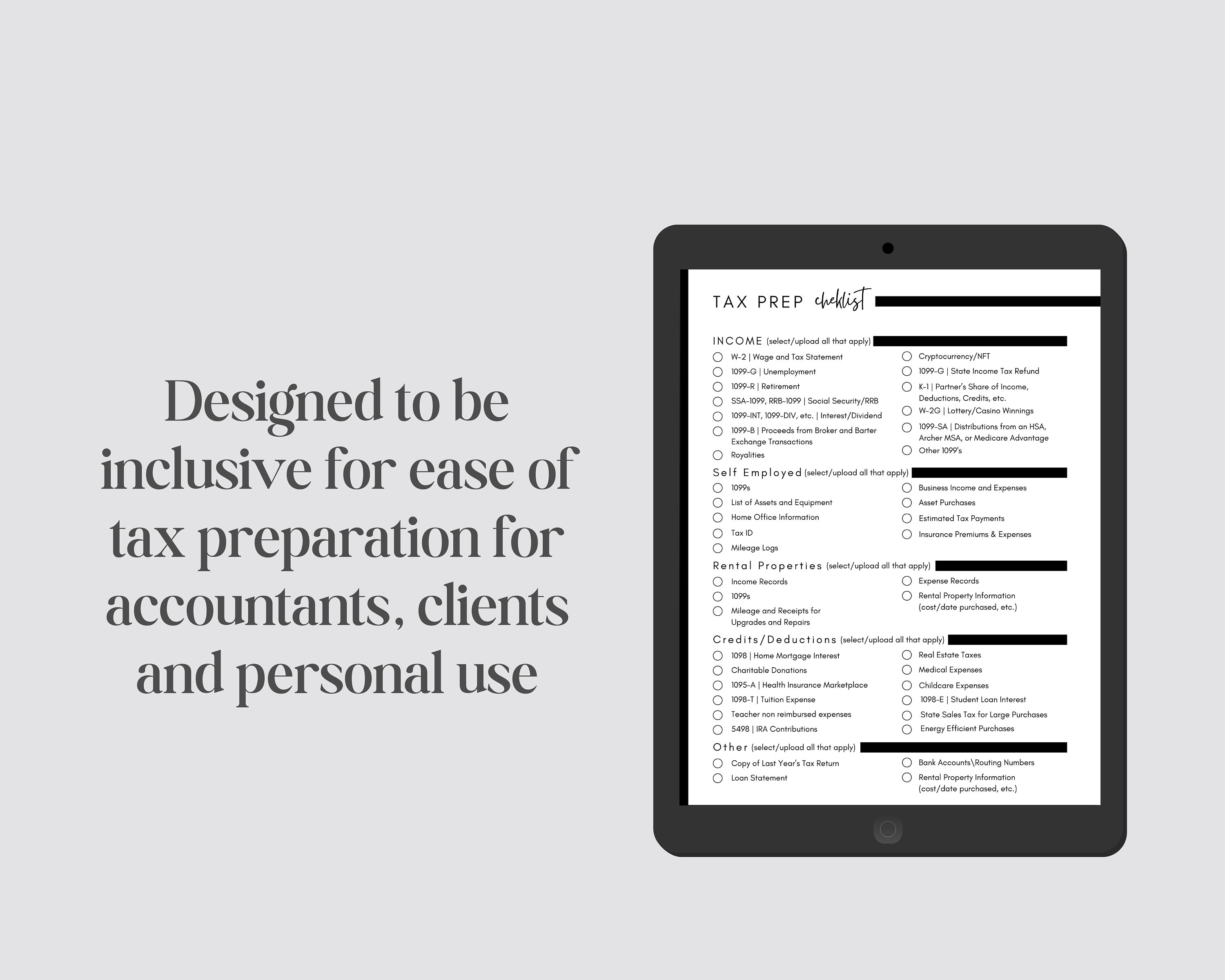 Tax Client Intake Guide With Checklist for Tax Preparers, Editable ...