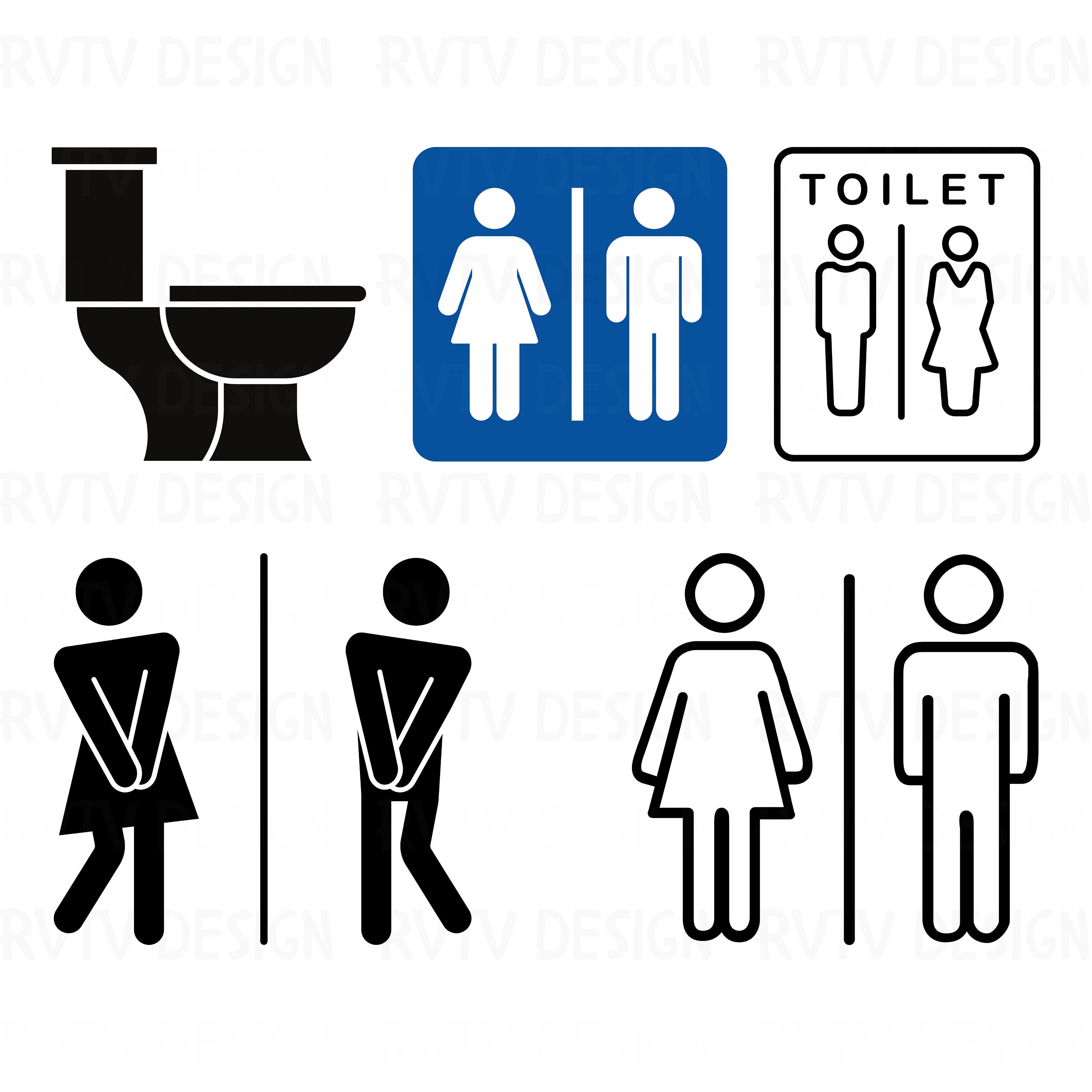 Toilet PNG Bundle, 5 Types Toilet PNG Files, Bathroom Bundle, Bathroom ...