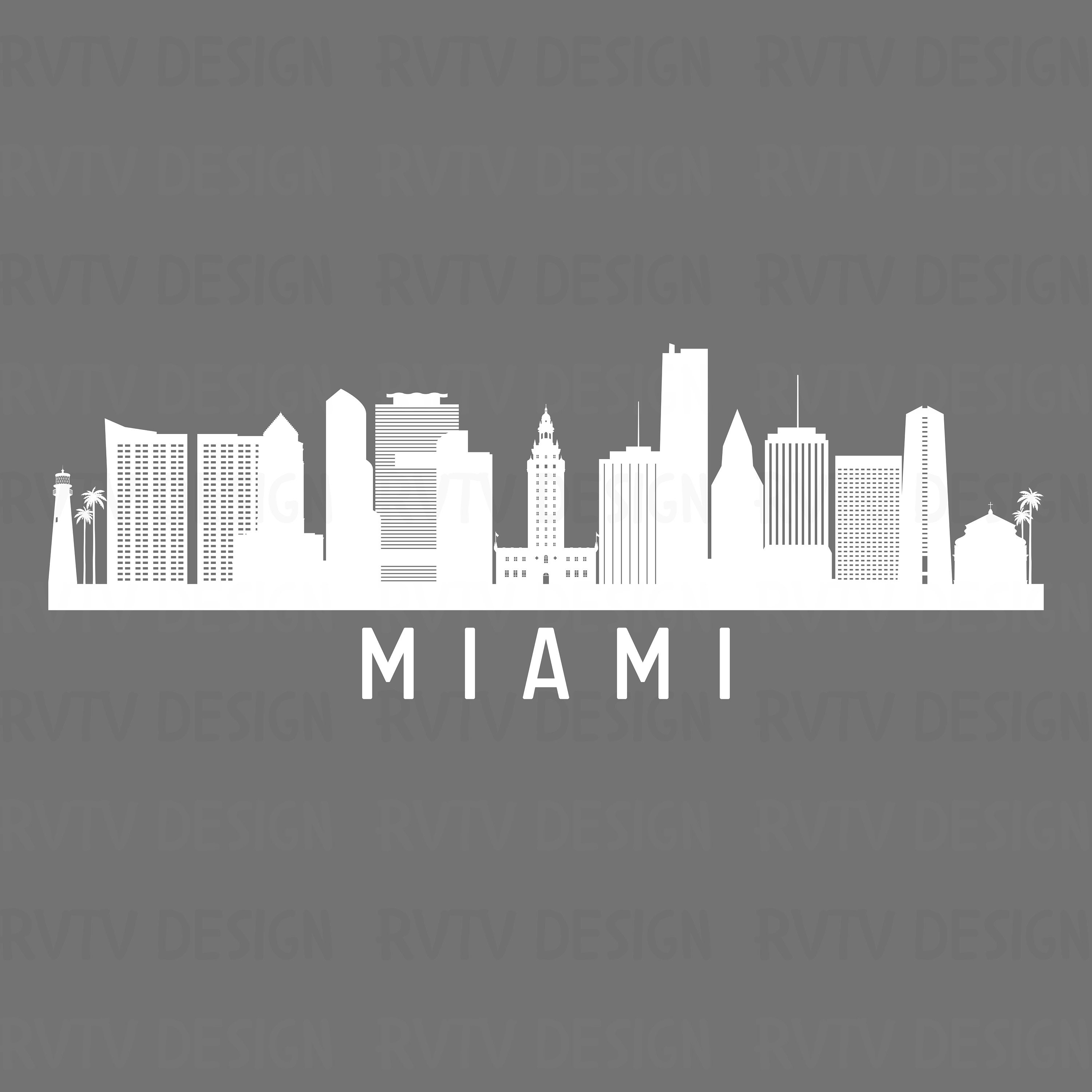 Miami PNG, Instant Download, Miami Silhouette, Miami City Png, Miami ...