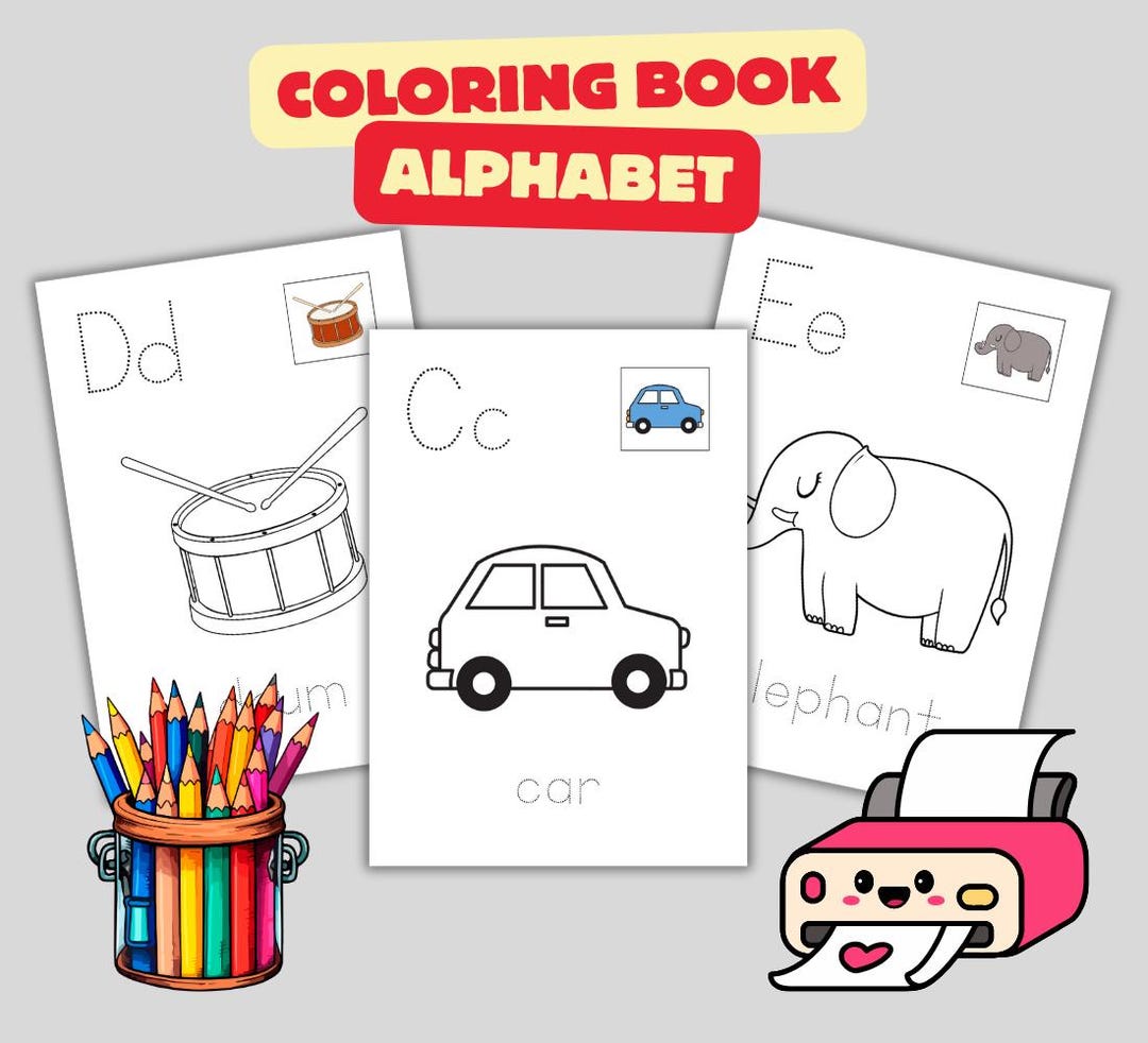 Alphabet Coloring Book for Kinds: Printable Alphabet Activity Pages ...