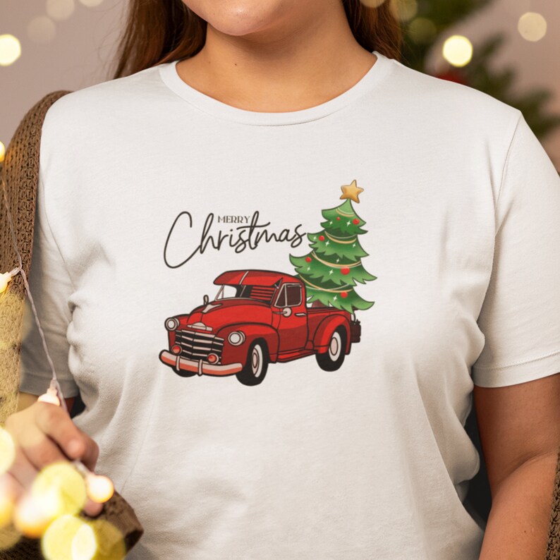 Red Truck Christmas Tree PNG, Holiday Sublimation Design (digital ...