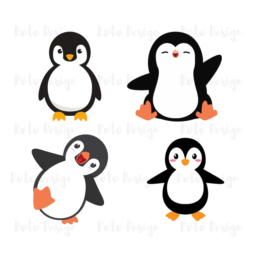Penguin Clipart Bundle, Transparent PNG Files (digital Download) - Etsy