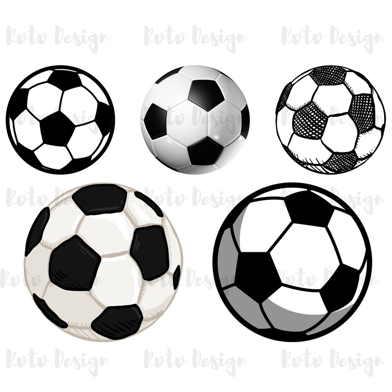Soccer Ball, 5 Types Soccer Ball PNG Files, Football Cut Files, Soccer ...