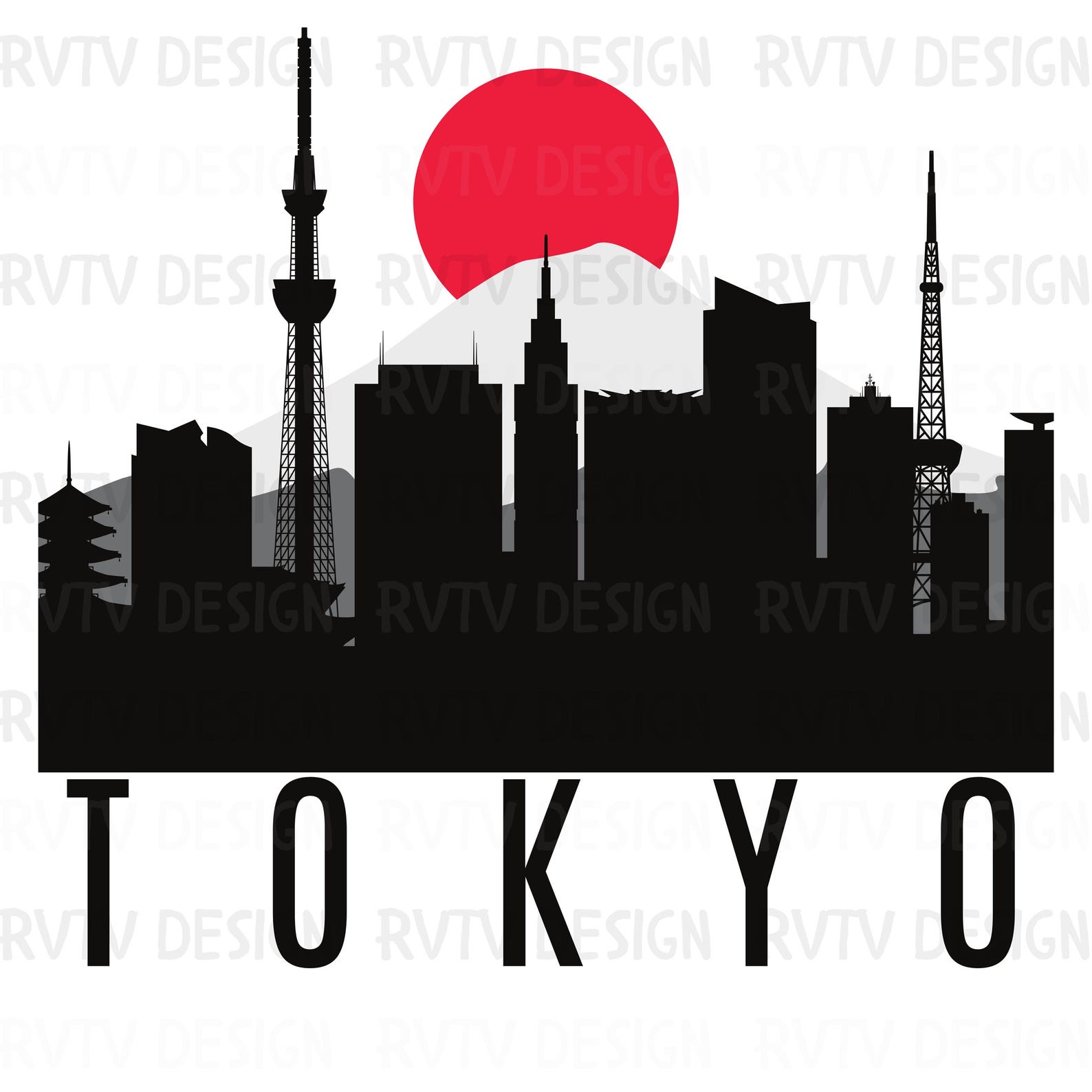Tokyo PNG, Tokyo Skyline, Instant Download, Tokyo Silhouette, Tokyo Mug ...