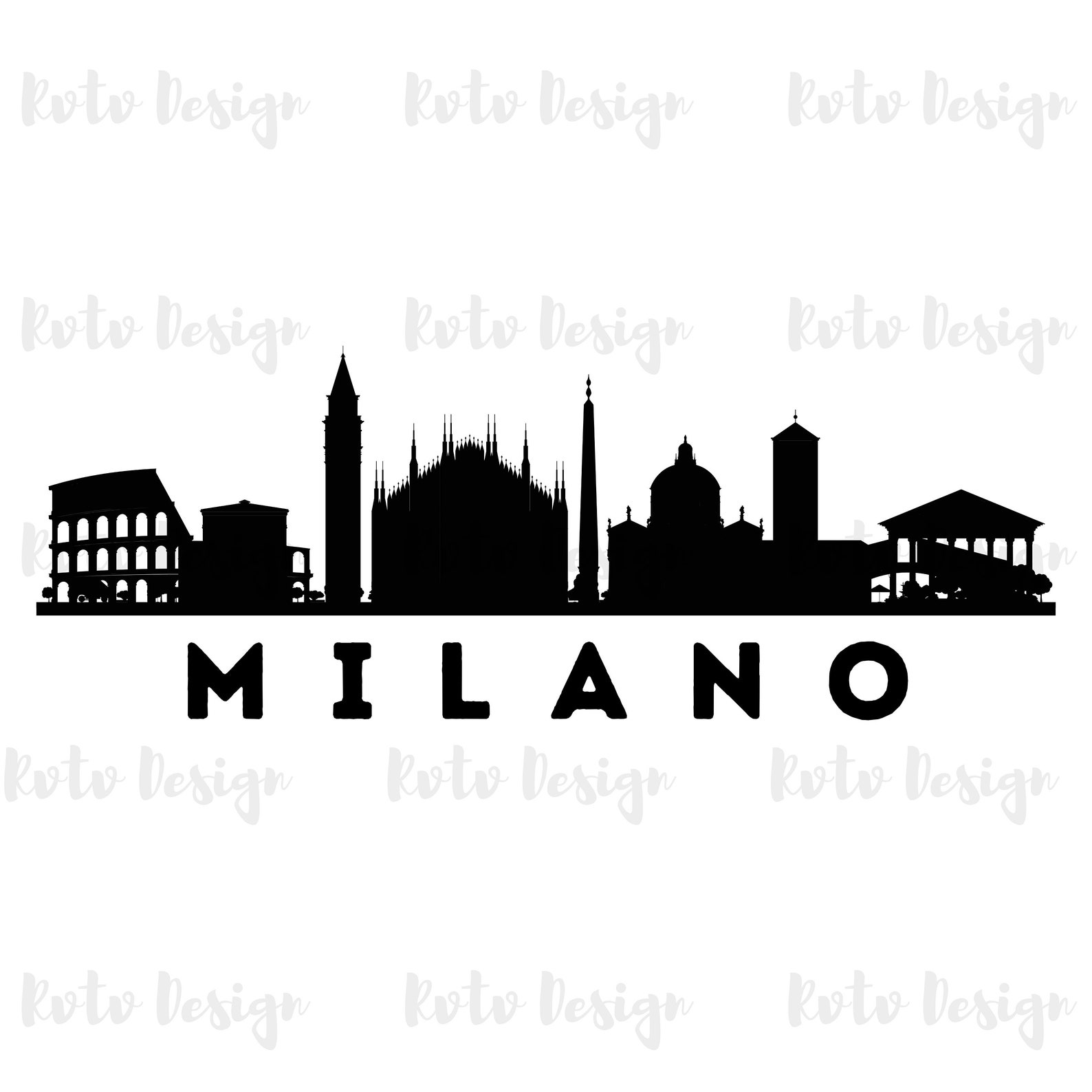 Milano Vector Cut File for Cricut, Milan Silhouette, Milano Cut Files ...