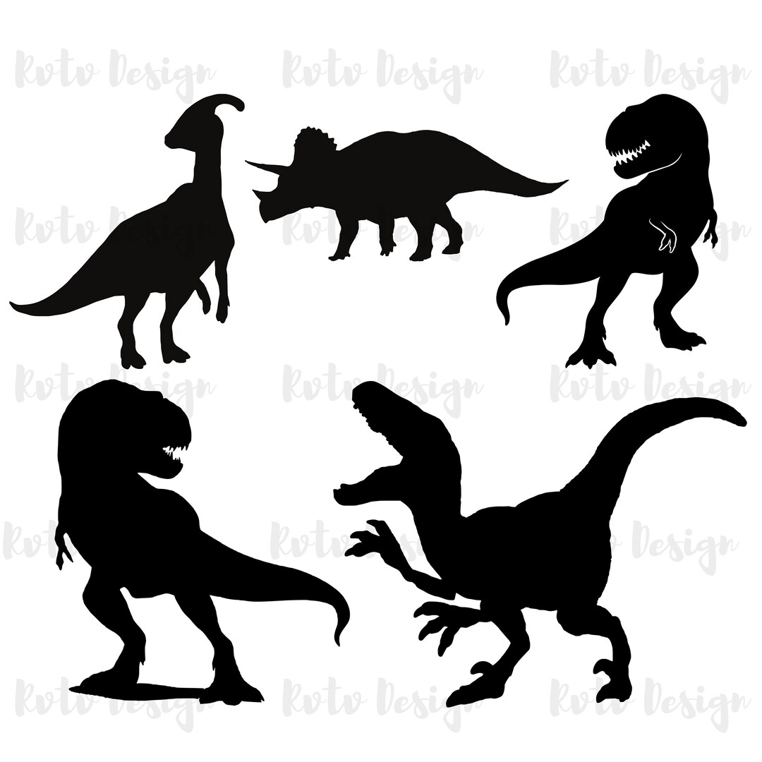 Dinosaur Silhouette PNG Files: T-rex, Dino Clipart (digital Download ...