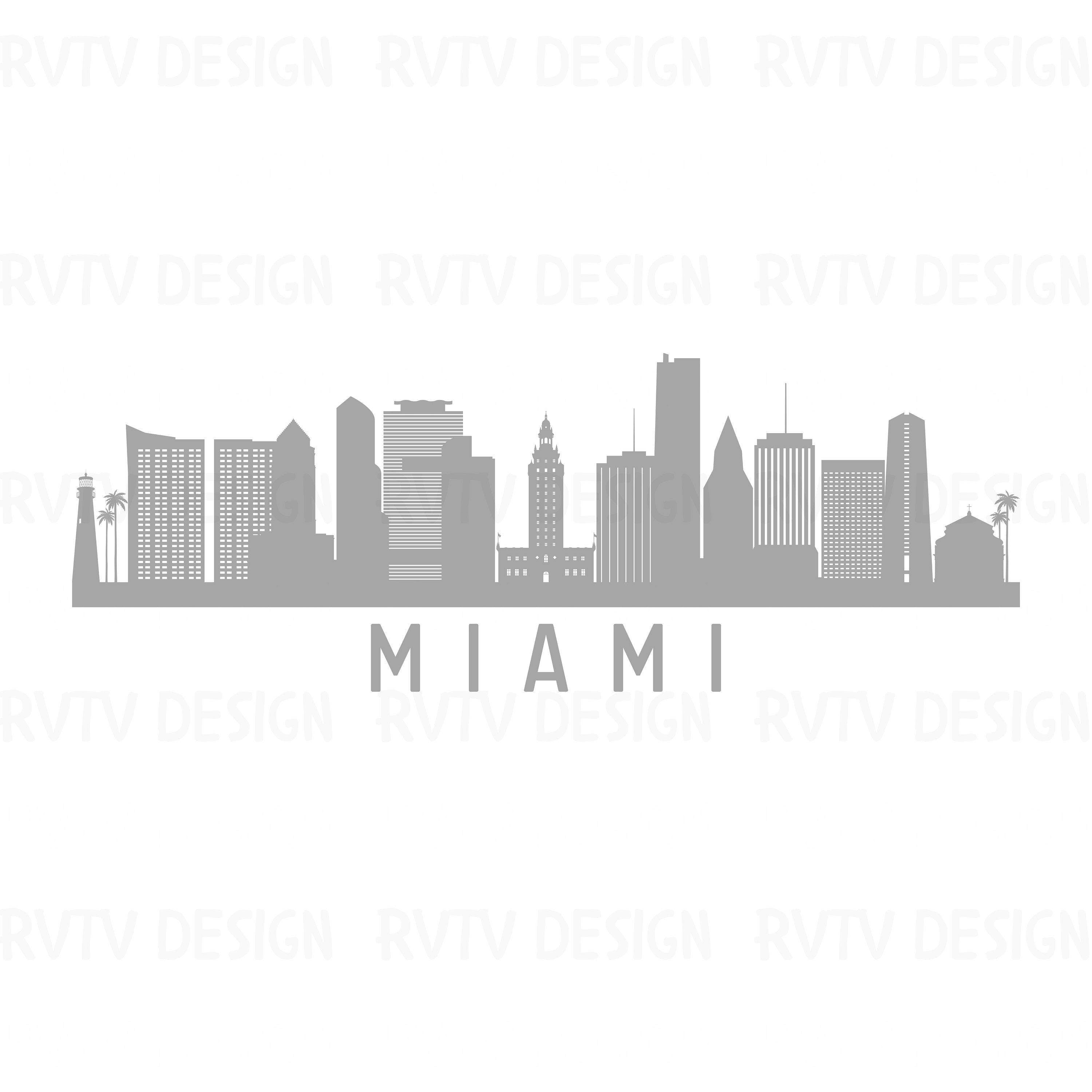 Miami PNG, Instant Download, Miami Silhouette, Miami City Png, Miami ...