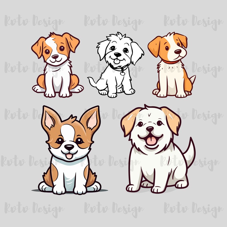 Puppy Clipart Set, Dog Lover PNG (digital Download) - Etsy